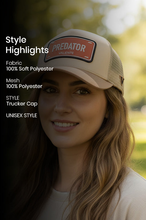 "Predator" Trucker Hat Premium Rubber Logo – valientecaps